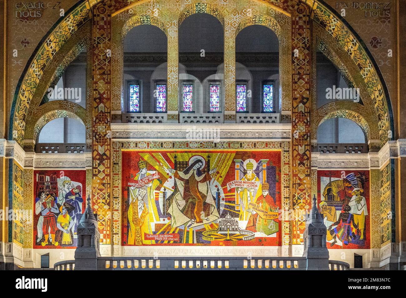 SAINTE-THERESE WITH THE POPES ABOVE THE WESTERN DOOR, MOSAICS MADE BY ...