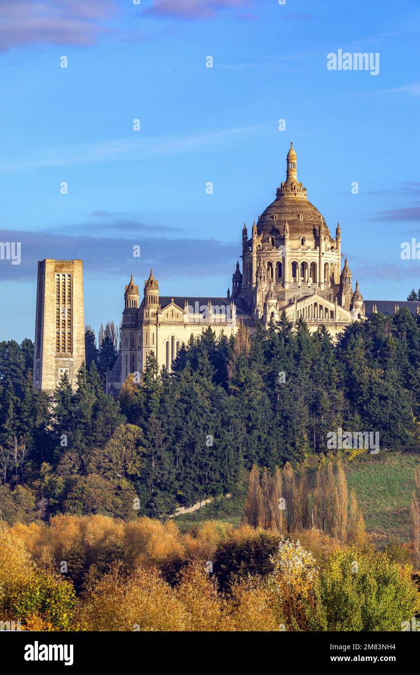 CAMPANILE AND THE BASILICA OF SAINTE-THERESE OF LISIEUX EMERGING OUT OF ...