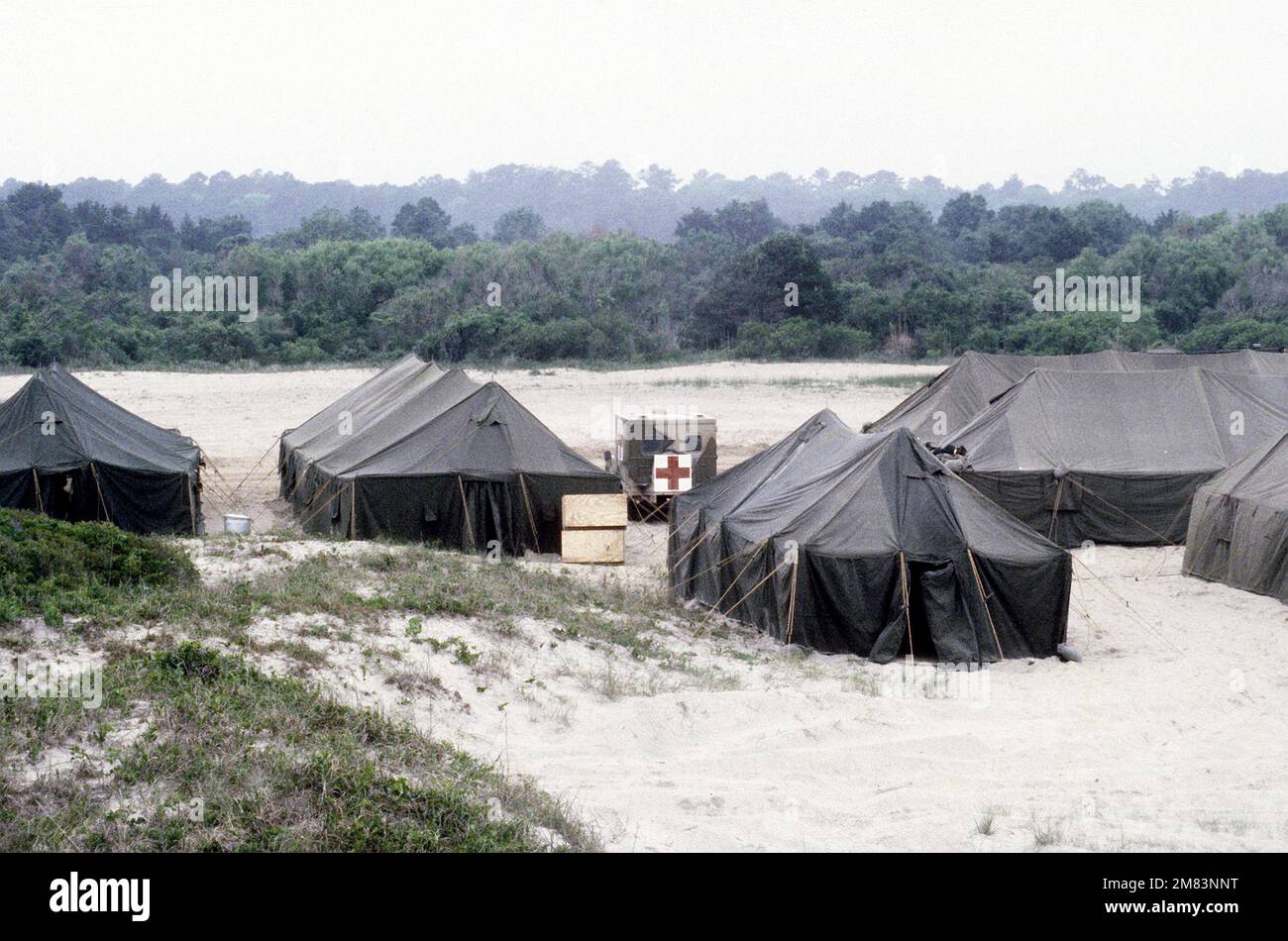 An ambulance at a mobile hospital center during exercise Solid Shield ...
