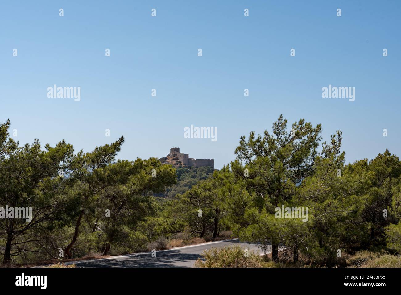 A panoramic view of the Castle of Monolithos Stock Photo - Alamy