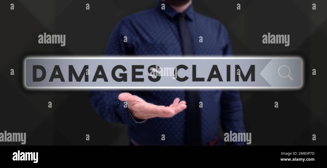 Text showing inspiration Damages Claim. Business idea Demand ...