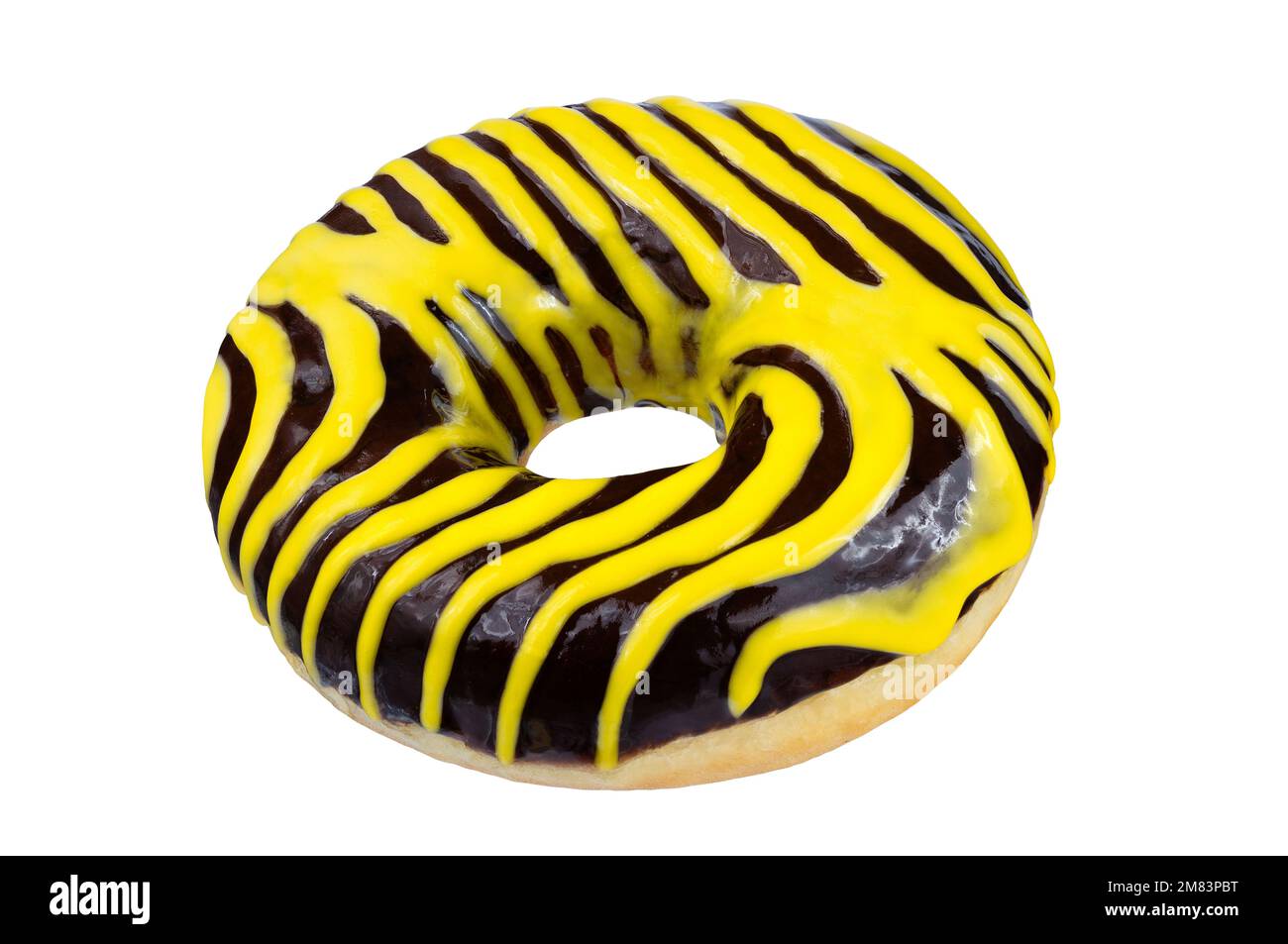 Doughnuts isolated on white background. Colourful donut over white with ...