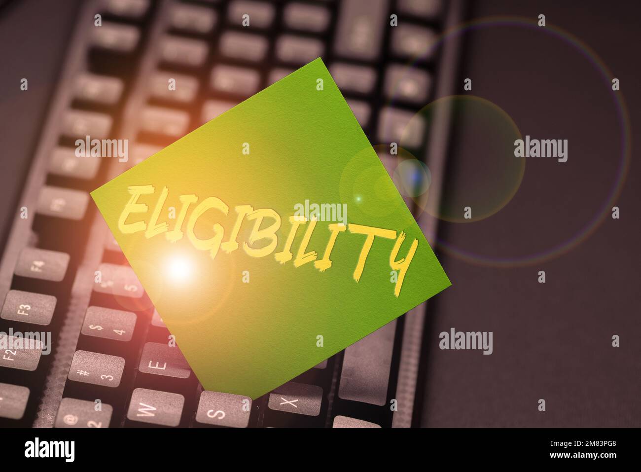 Text caption presenting Eligibility. Business showcase State of having ...