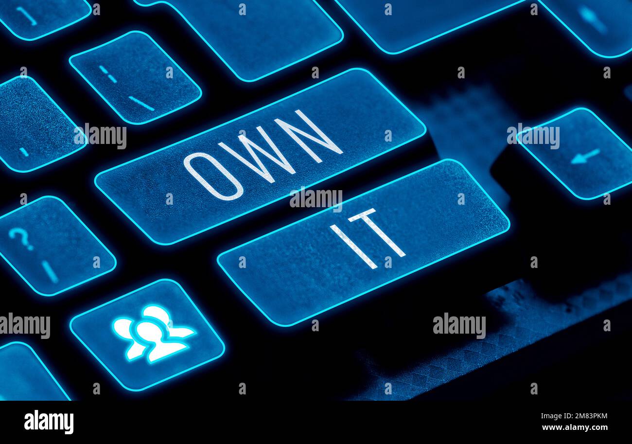 Text caption presenting Own It. Word Written on Obligation to repay a ...