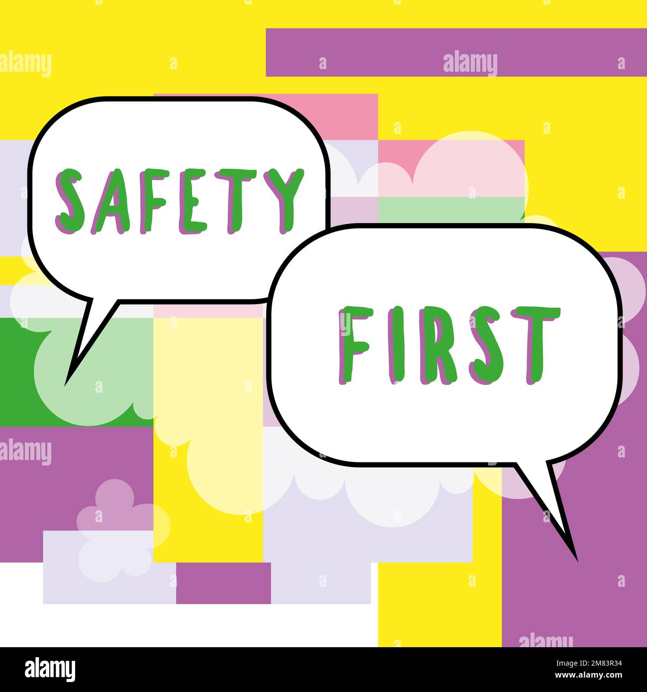 Conceptual display Safety First. Business showcase Avoid any ...
