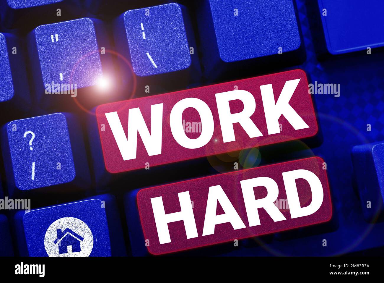 Hand writing sign Work Hard. Business idea Laboring that puts effort ...