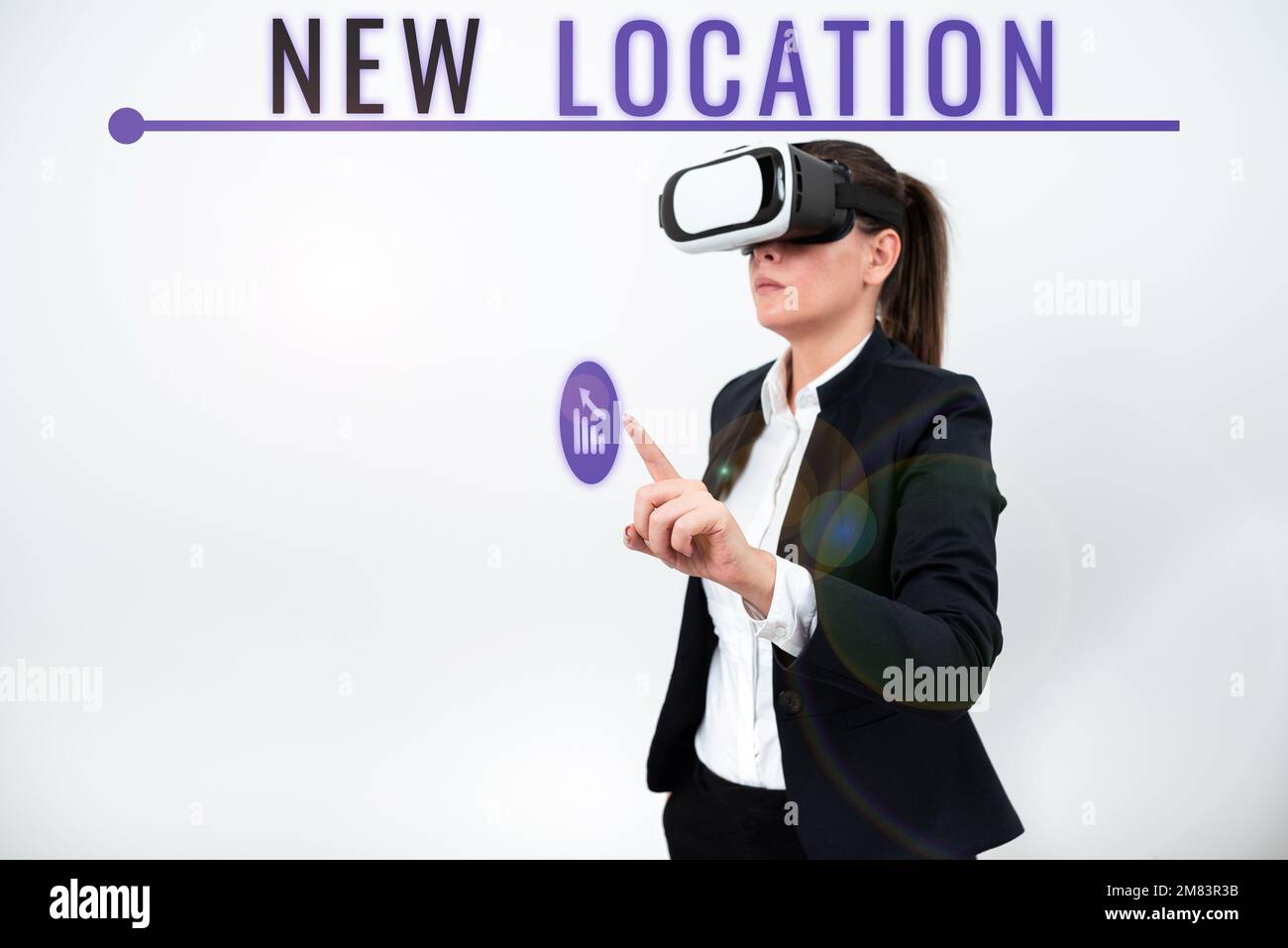 Text caption presenting New Location. Concept meaning Get located on a ...