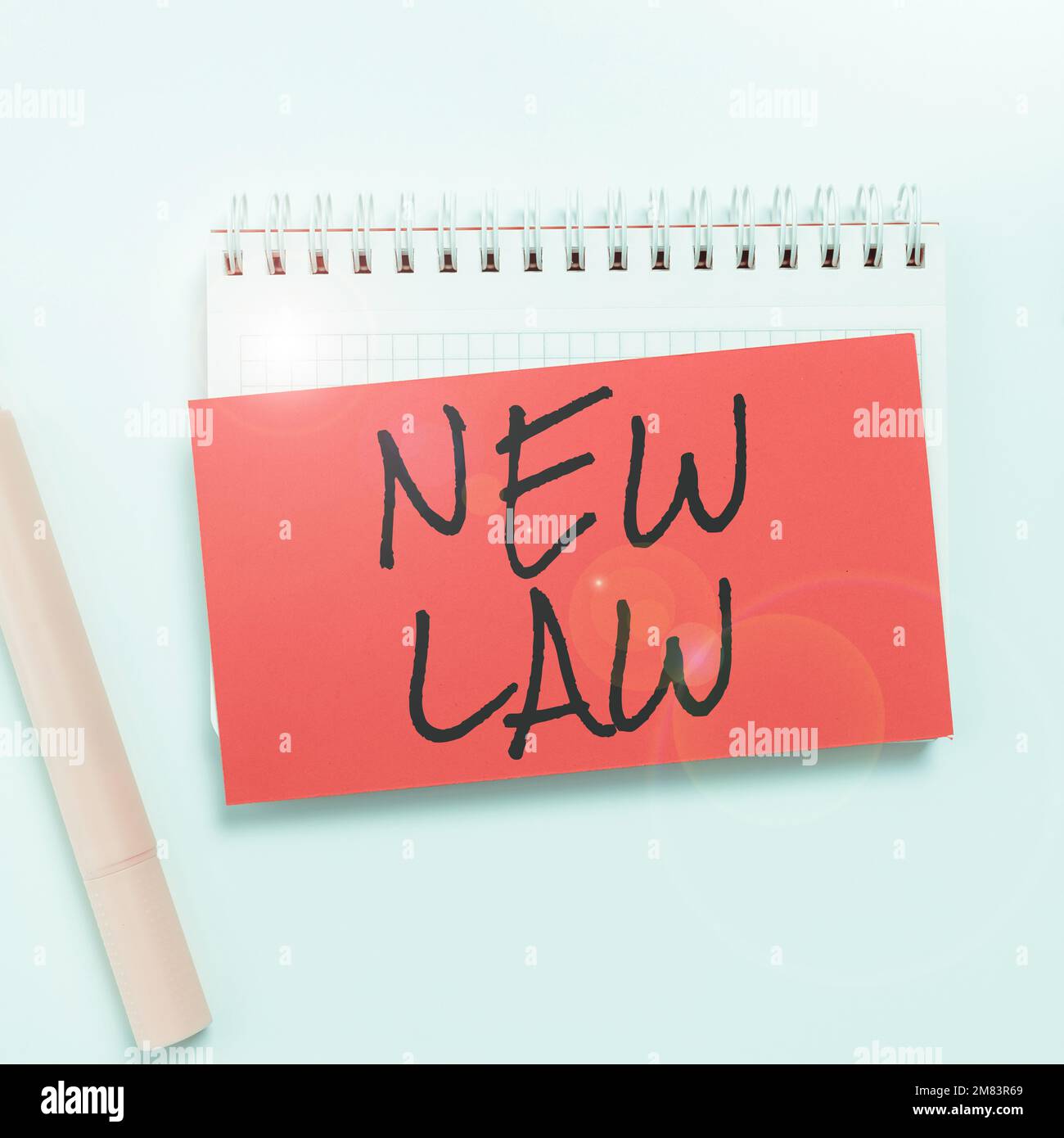 Text caption presenting New Law. Concept meaning system of rules that ...