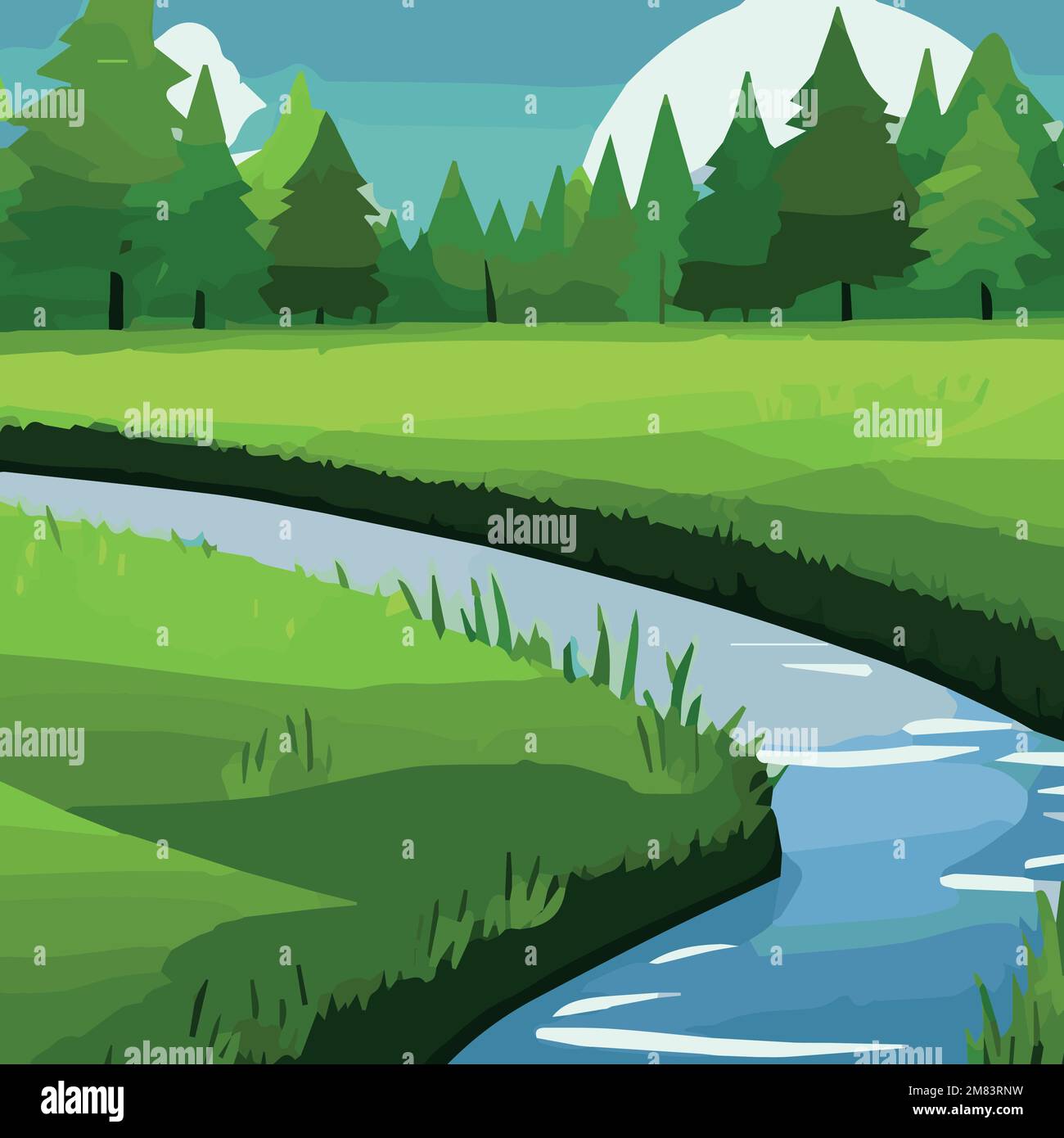 Spring pond plants Stock Vector Images - Alamy
