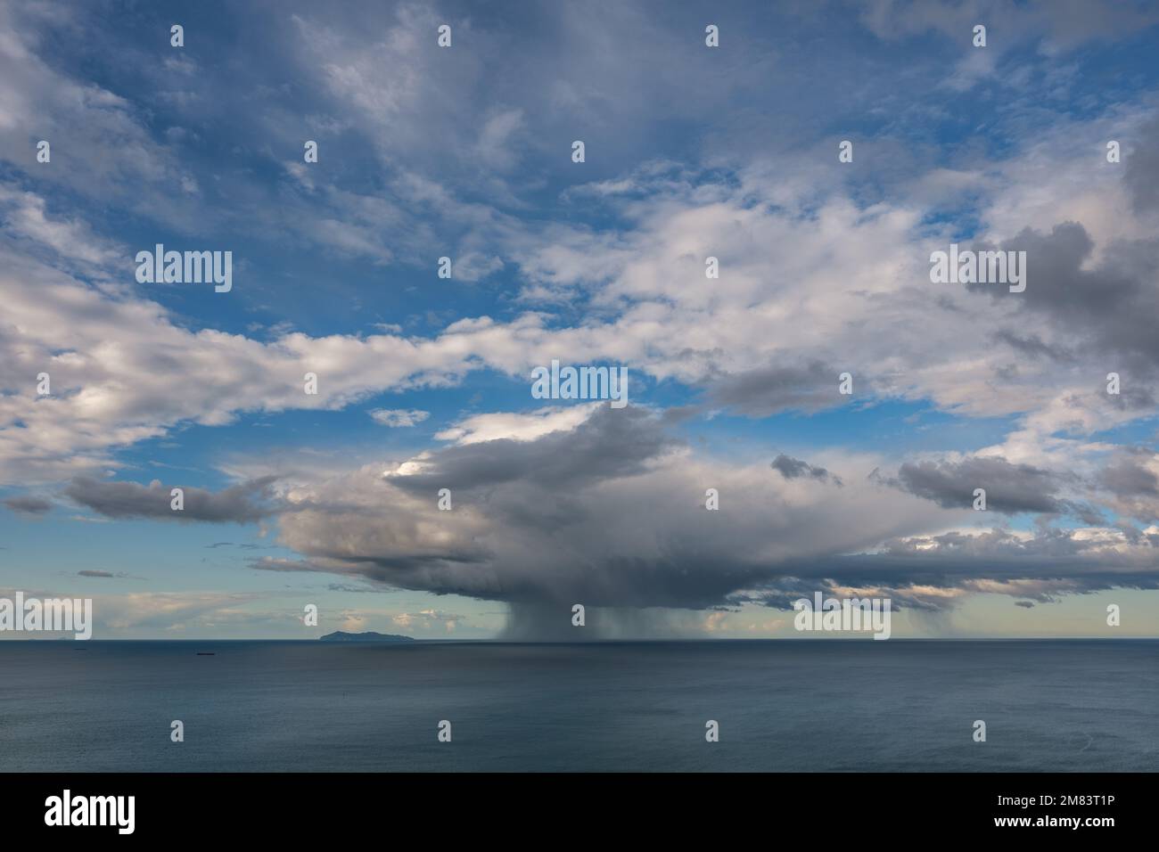 Rain cell off the coast in the Bay of Plenty clearly defined Stock ...
