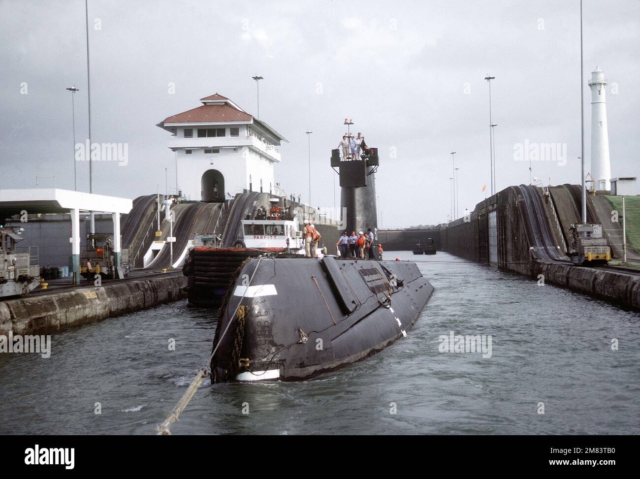 A bow view of the decommissioned nuclear-powered attack submarine ...