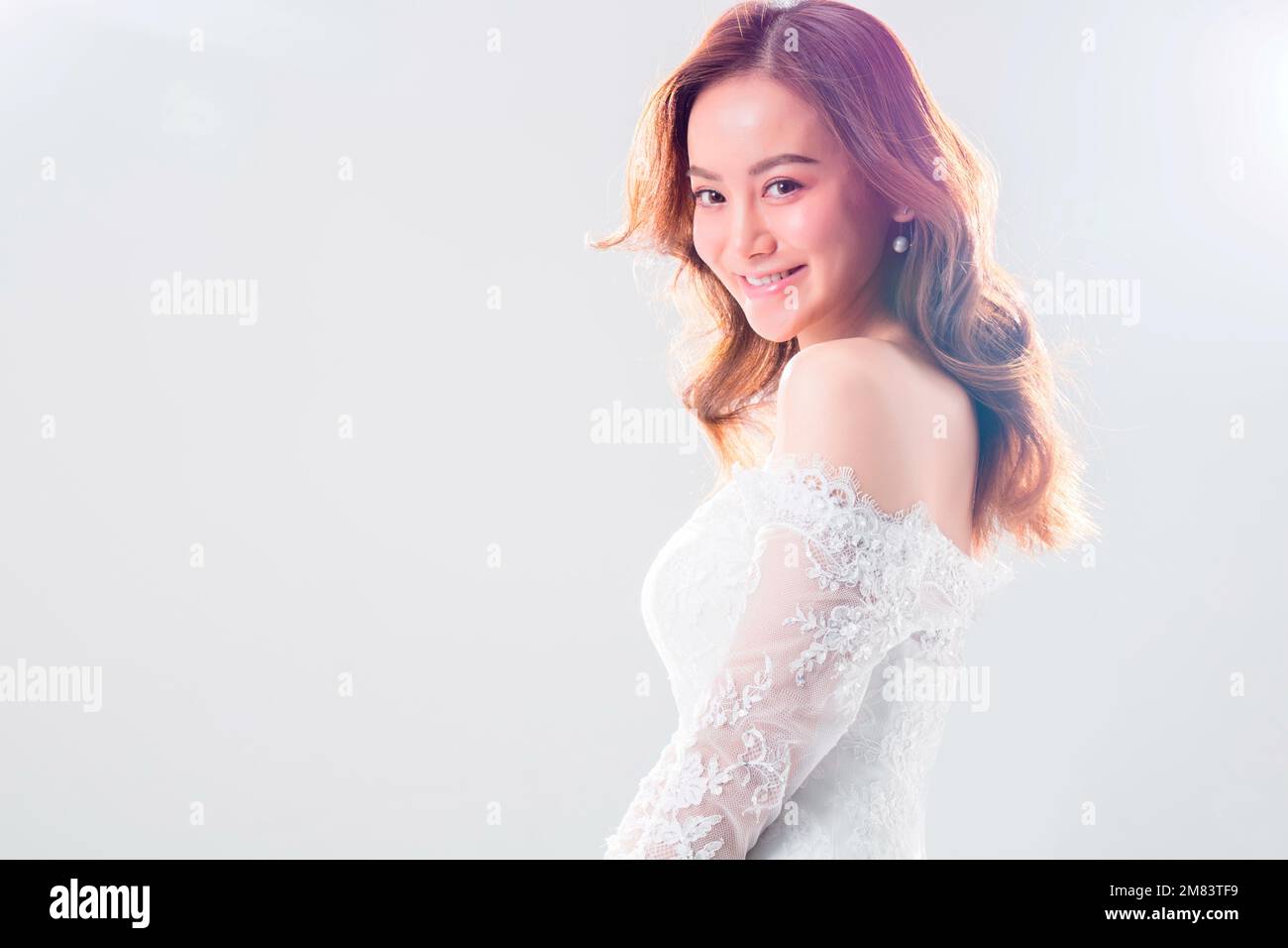 Happy and sweet bride and groom Stock Photo - Alamy