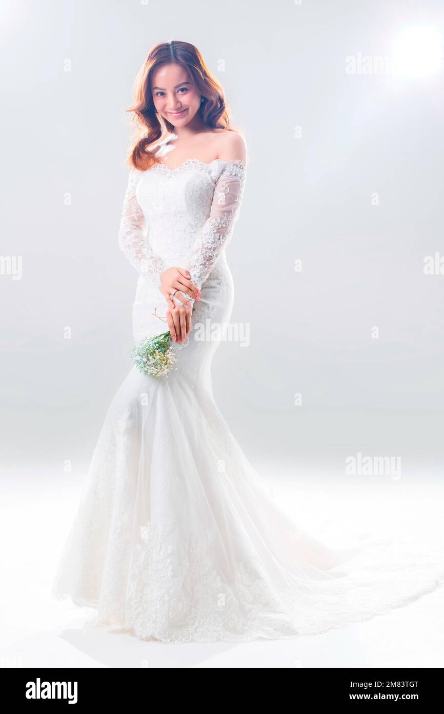 Happy and sweet bride and groom Stock Photo - Alamy