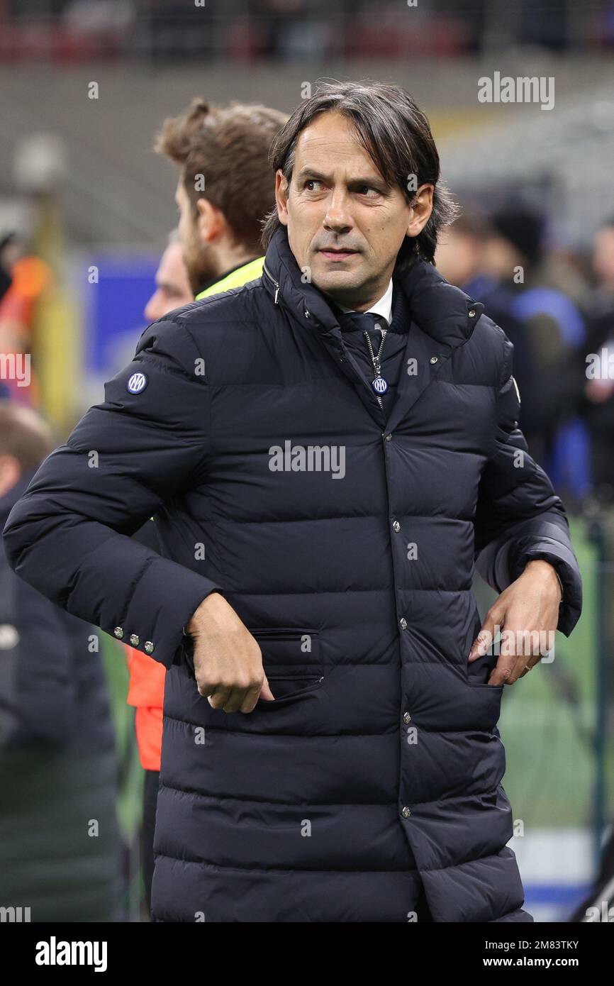 Milan, Italy. 10th Jan, 2023. Italy, Milan, jan 10 2023: Simone Inzaghi ...
