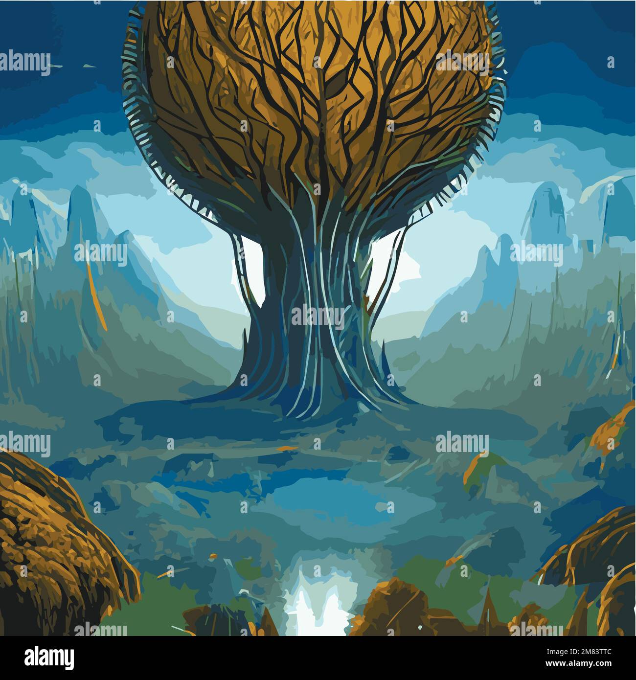 Dreamy abstract scene Stock Vector Images - Alamy