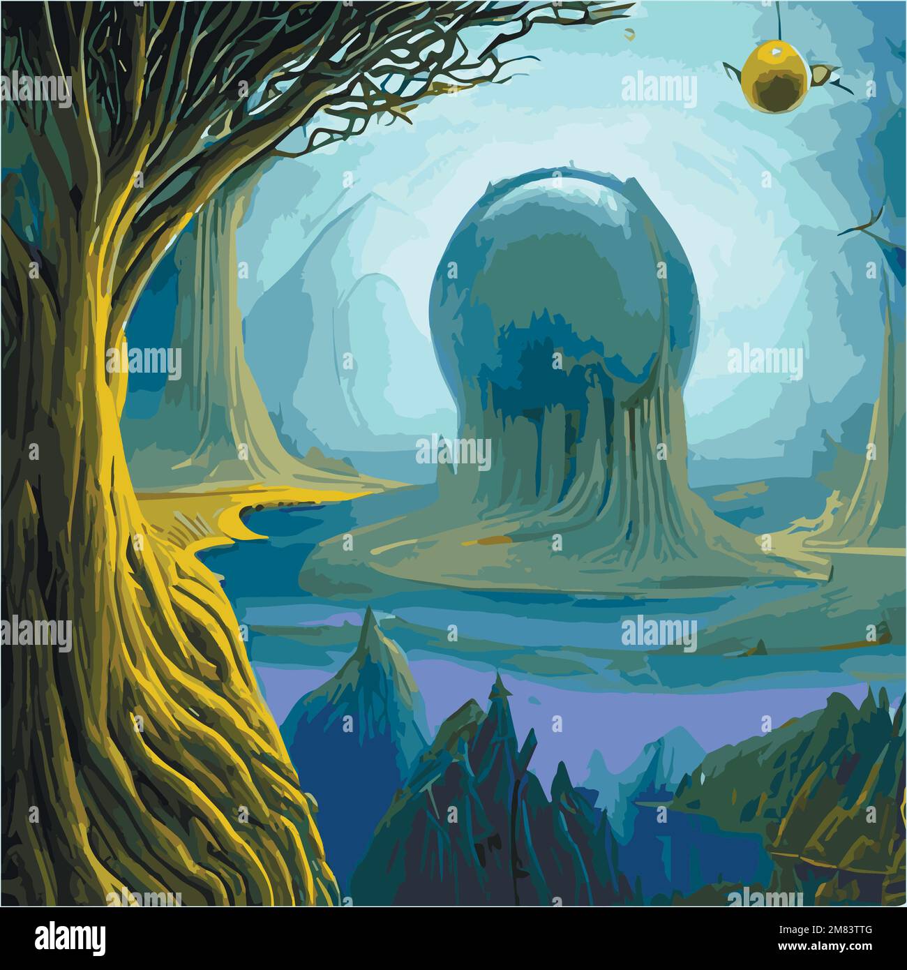 Digital drawing of landscape hi-res stock photography and images - Alamy