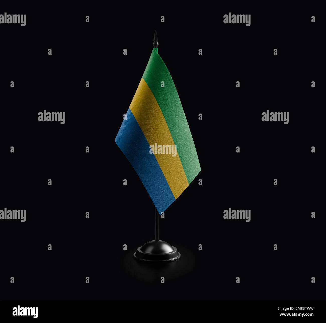 Small national flags of the Gabon on a black background Stock Photo - Alamy