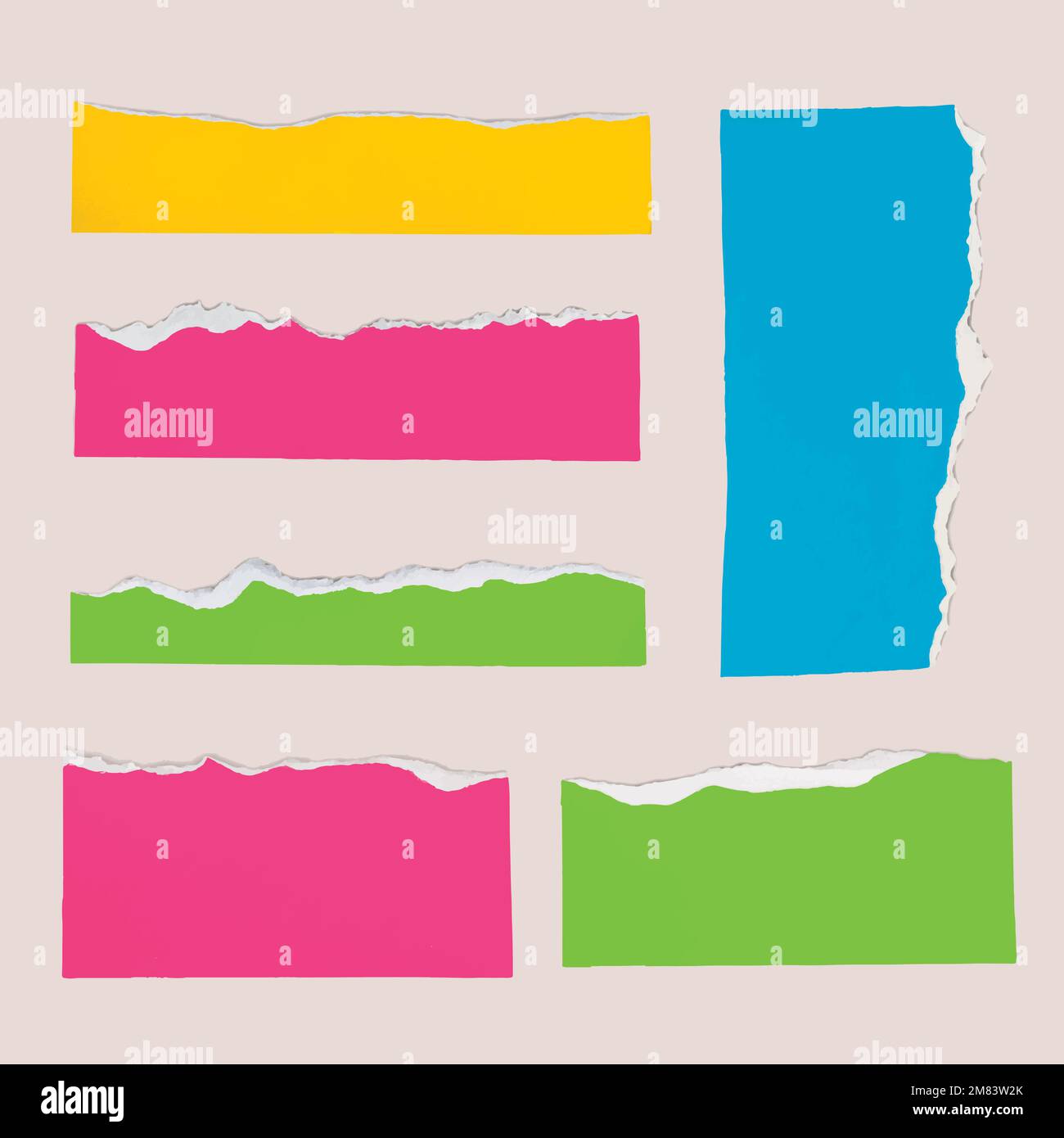 DIY ripped paper craft vector in colorful style set Stock Vector Image ...