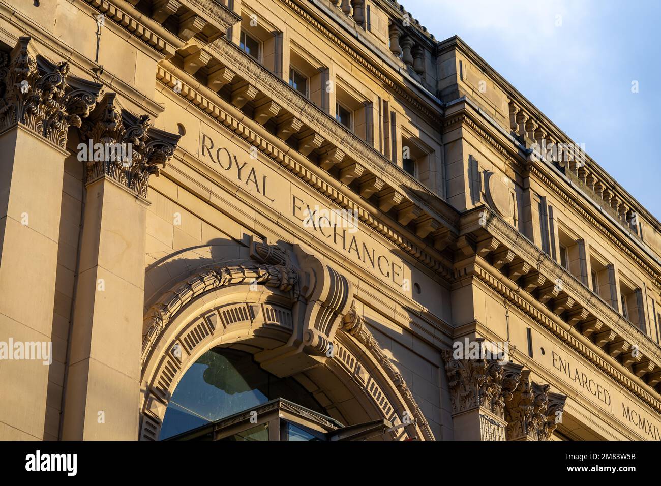 Royal Exchange theatre Manchester city centre ornate brick work on ...