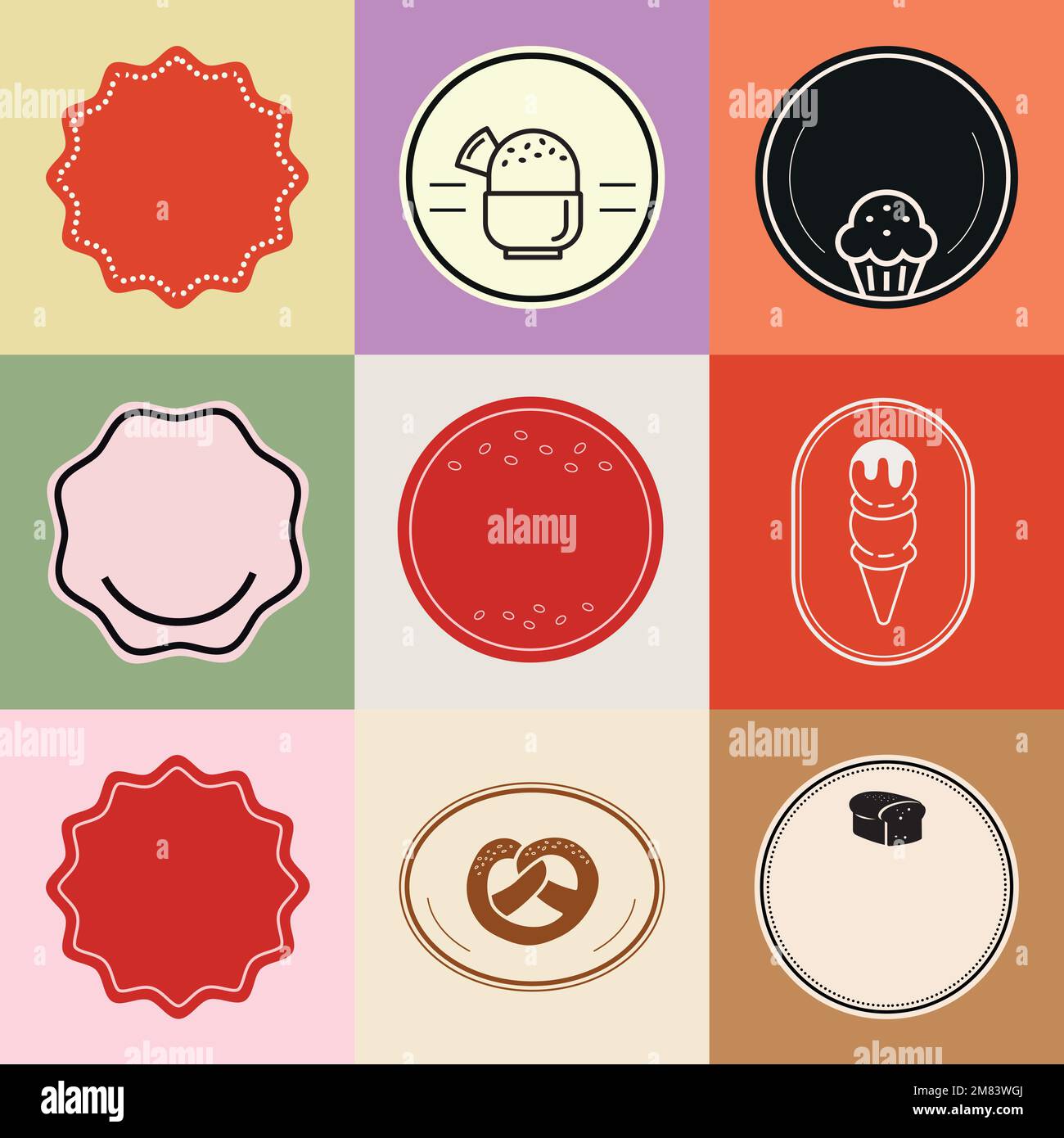 Food badge element vector set Stock Vector Image & Art - Alamy