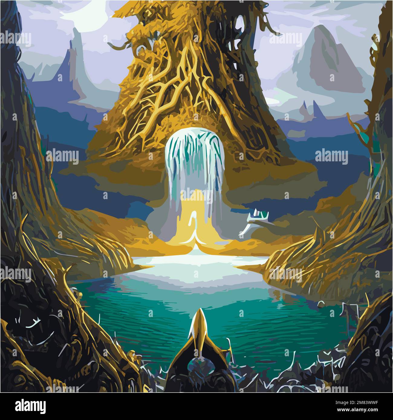 Dark clouds seascape Stock Vector Images - Alamy