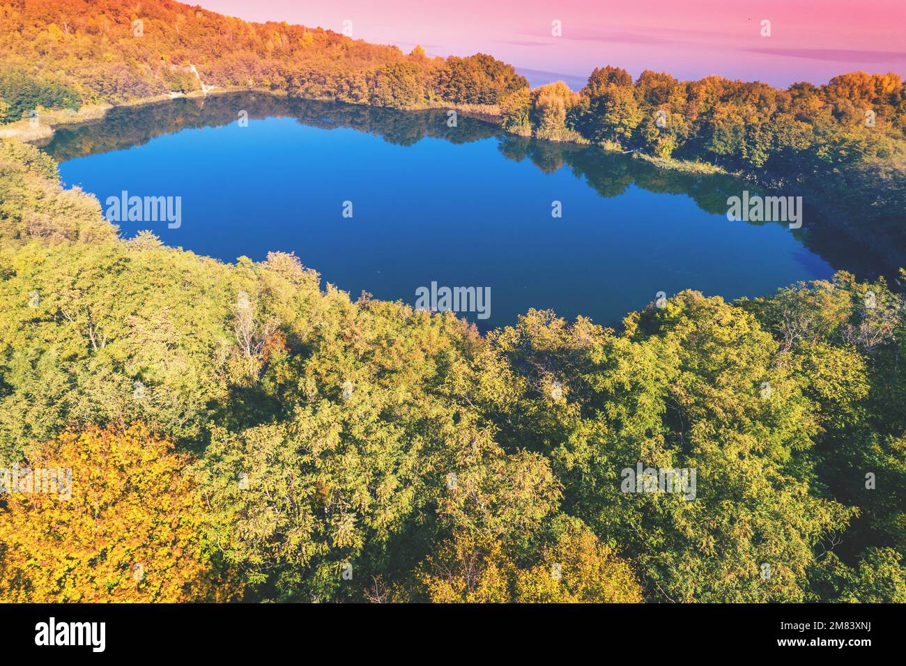 Aerial view magical mountain lake hi-res stock photography and images ...