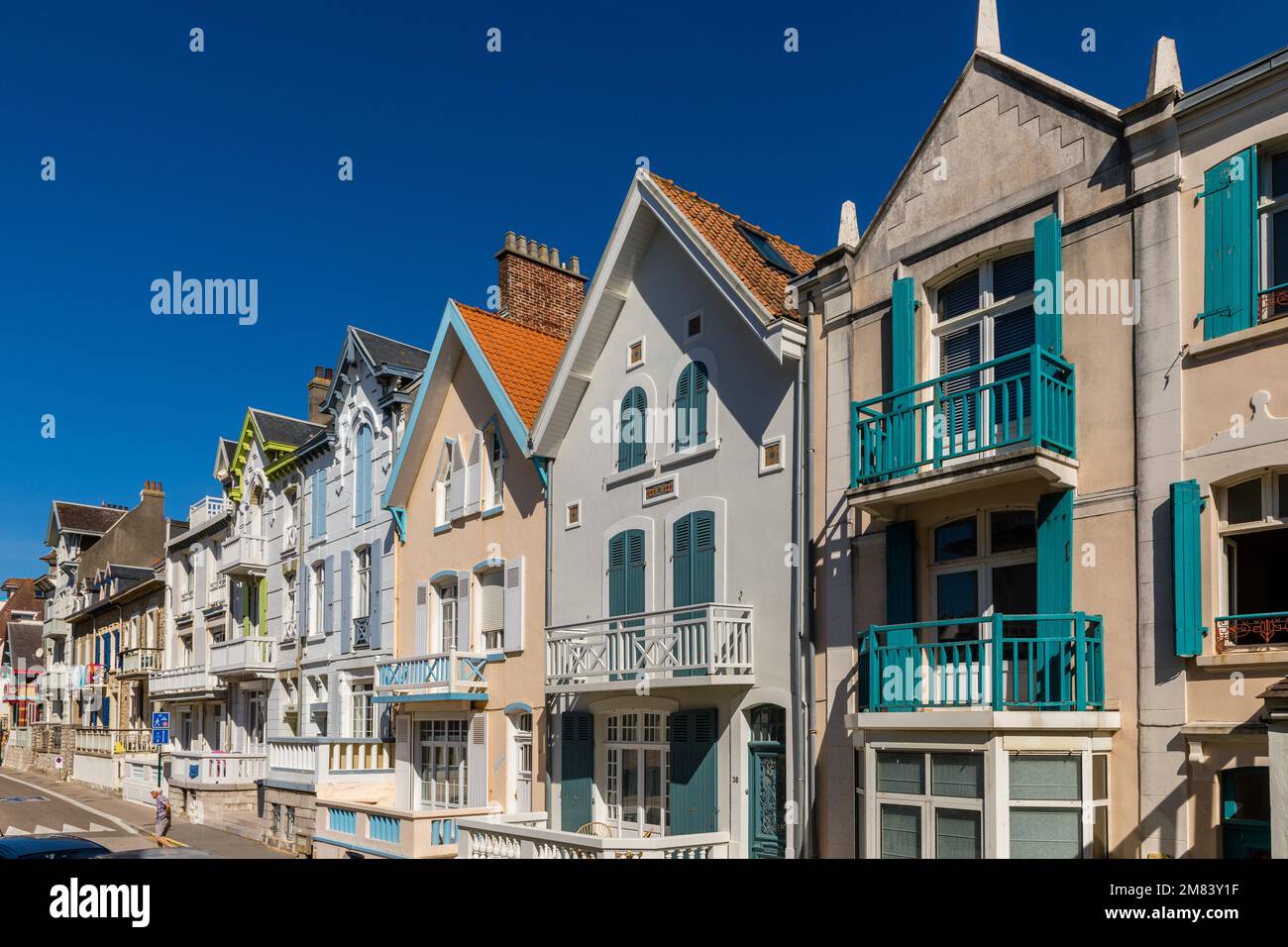 FACADE OF A BELLE EPOQUE HOUSE, WIMEREUX, (62) PAS-DE-CALAIS, FRANCE ...
