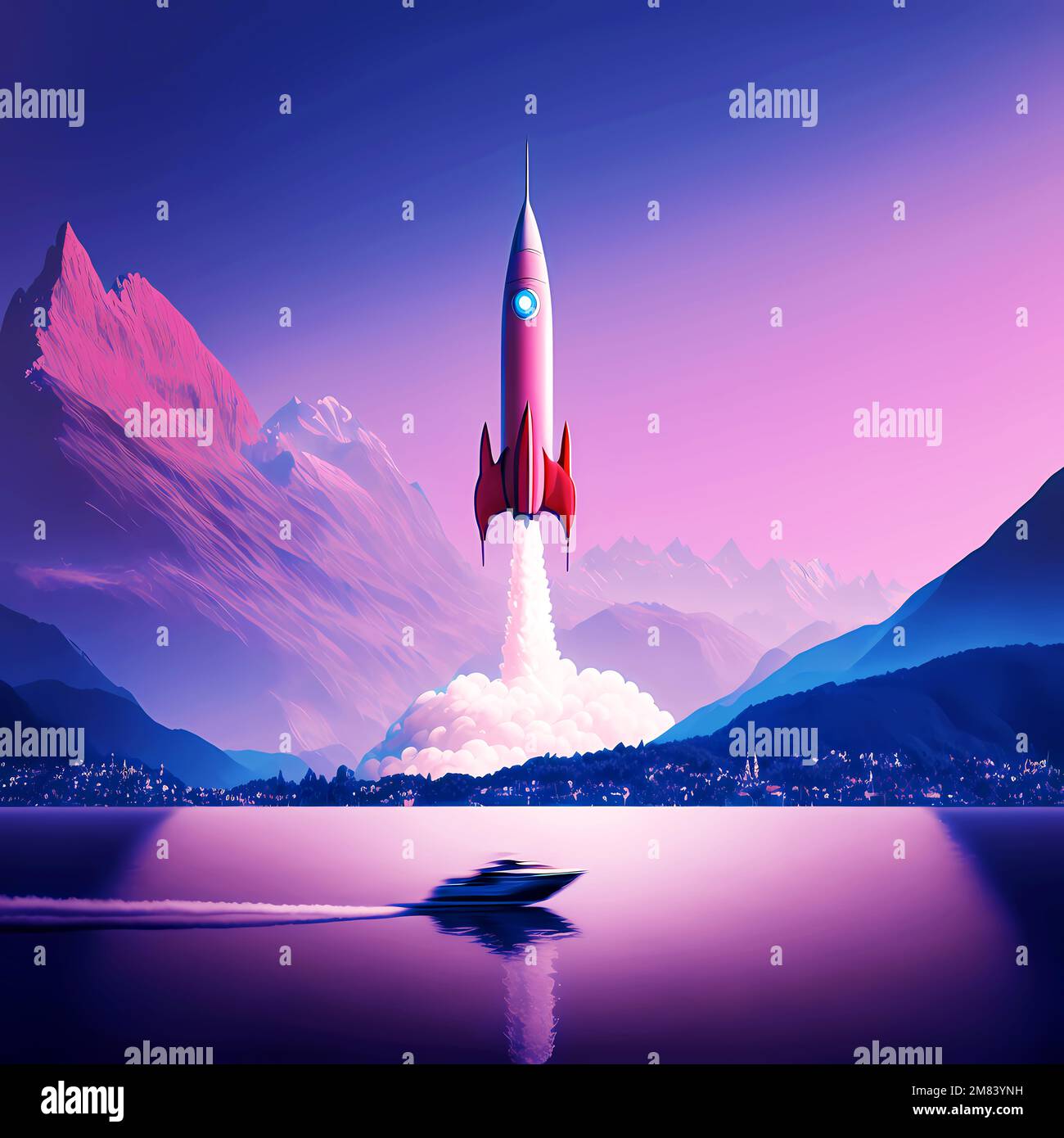 Rocket illustration vector hi-res stock photography and images - Alamy