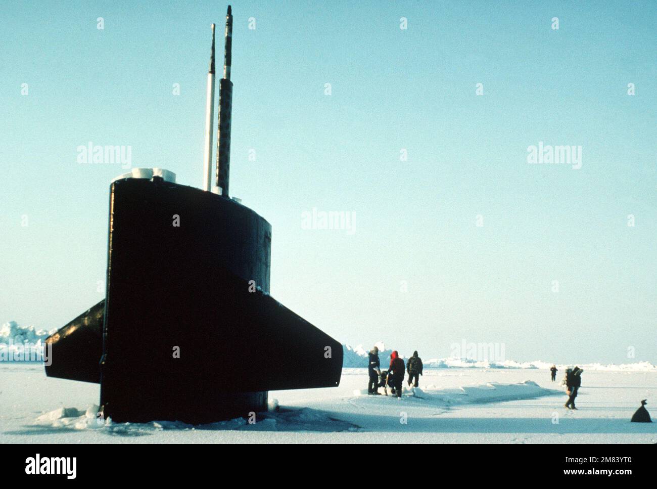 The sail of the nuclear-powered submarine USS TREPANG (SSN-674 ...