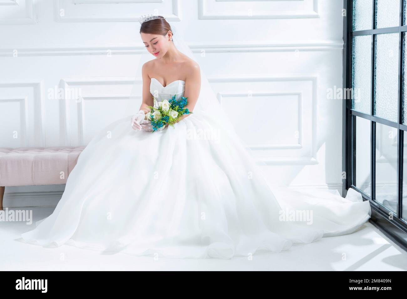 Happy and sweet bride and groom Stock Photo - Alamy