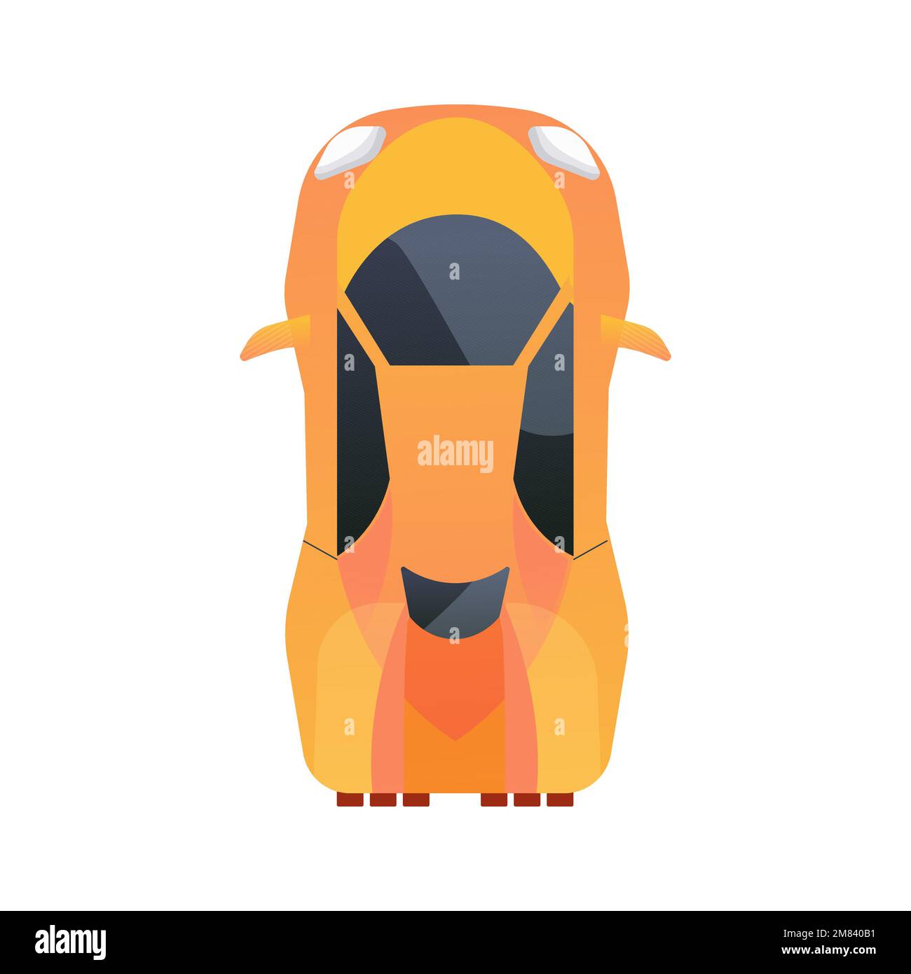 Race car top view in cartoon style transport with shadows and light ...