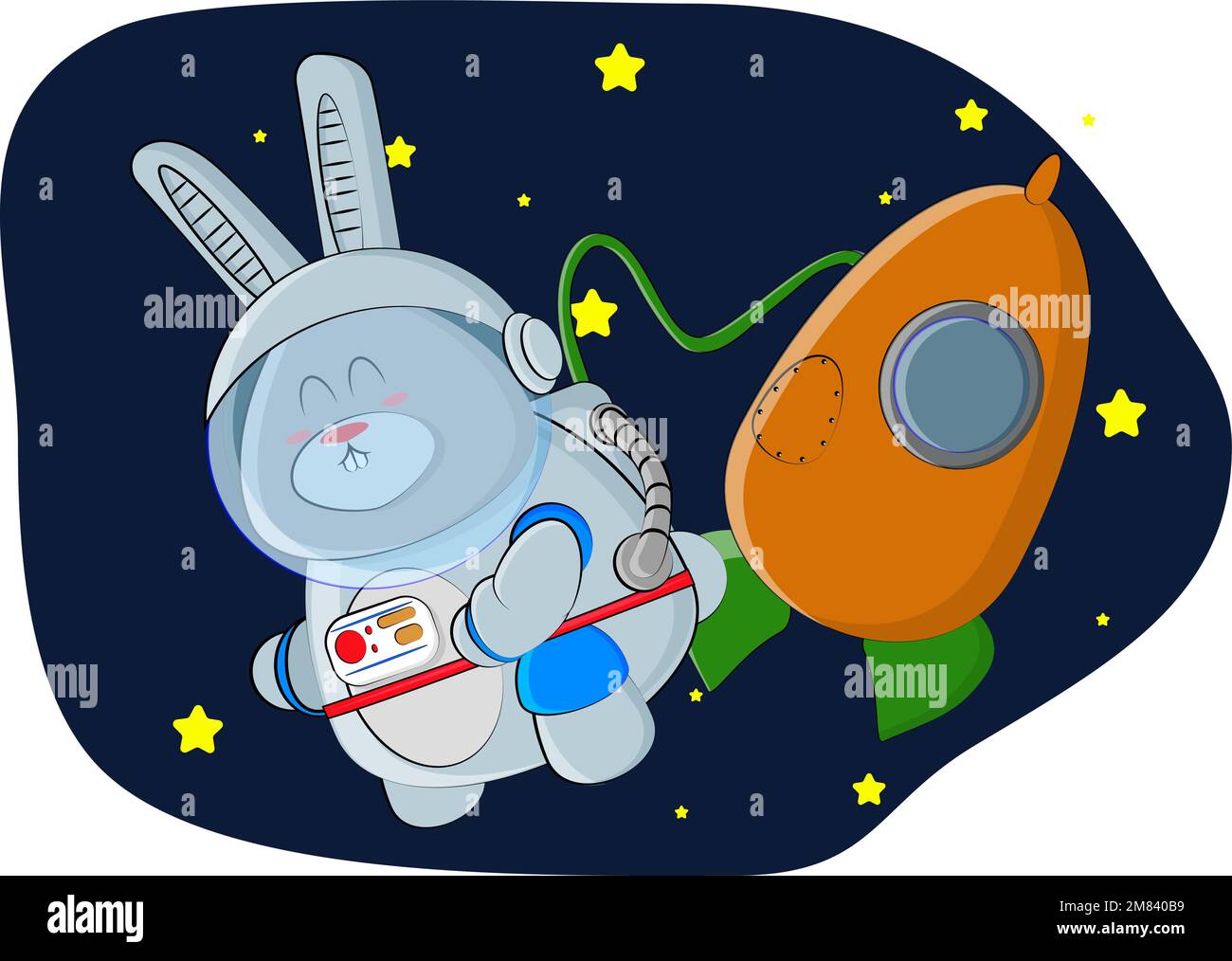 Cute rabbit in space Cut Out Stock Images & Pictures - Alamy