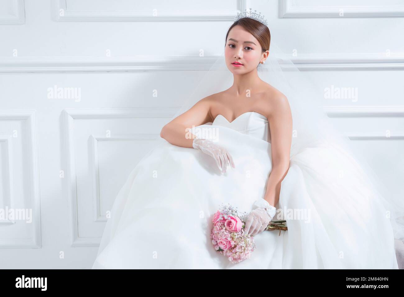 Happy and sweet bride and groom Stock Photo - Alamy