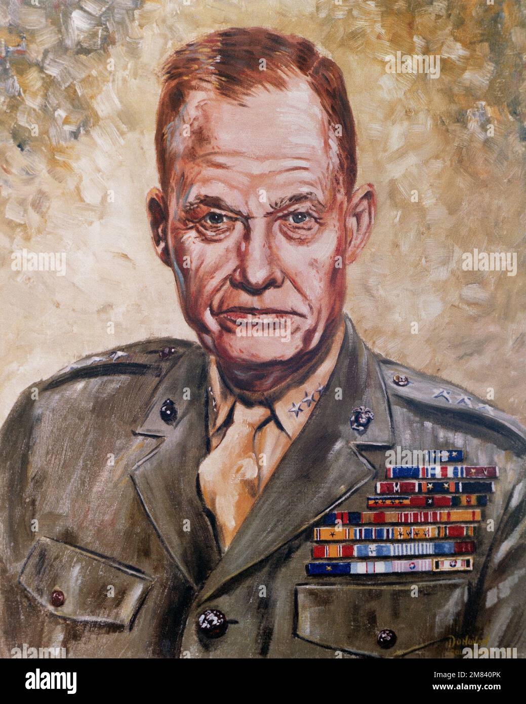 Copy negative of oil portrait painting of General Chesty Puller, USMC ...