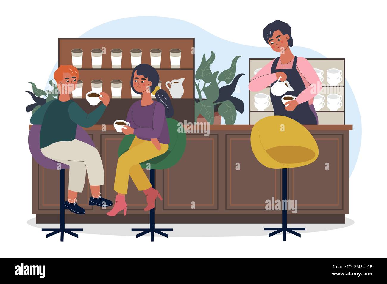 Coffee shop set barista Cut Out Stock Images & Pictures - Alamy