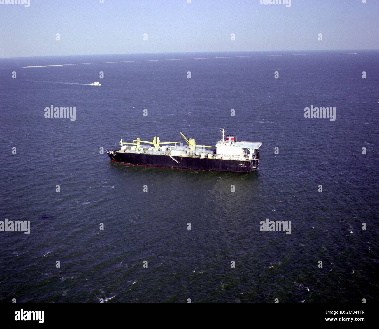 An elevated port quarter view of the maritime prepositioning ship MV ...