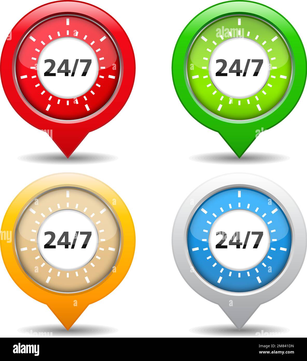 24/7 concept, vector eps10 illustration Stock Vector Image & Art - Alamy