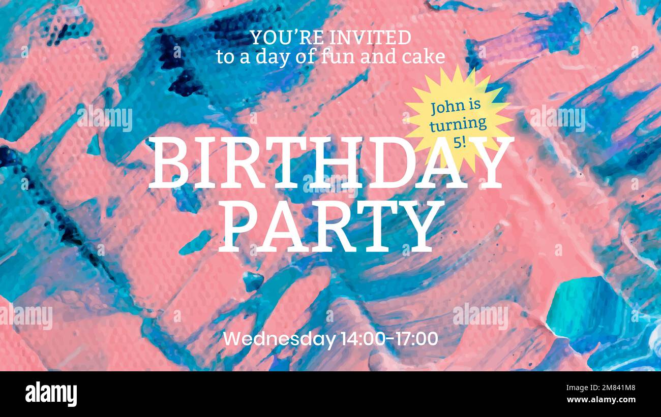 Acrylic paint party template vector colorful aesthetic creative art ...