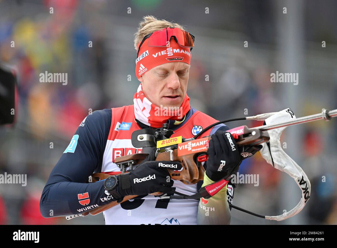 Roman REES (GER) at the shooting range, shooting, action, single image ...