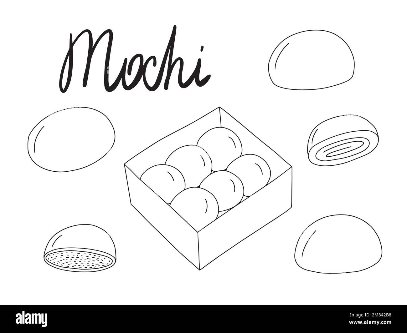 Hand drawn doodle mochi vector set Stock Vector Image & Art - Alamy