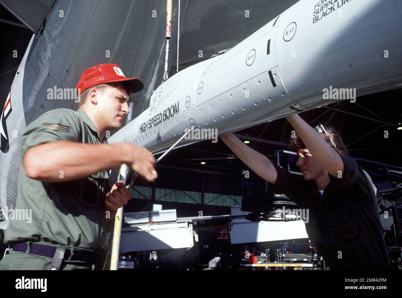 SENIOR AIRMAN Steve Walker and AIRMAN Jennifer Orr, maintenance ...