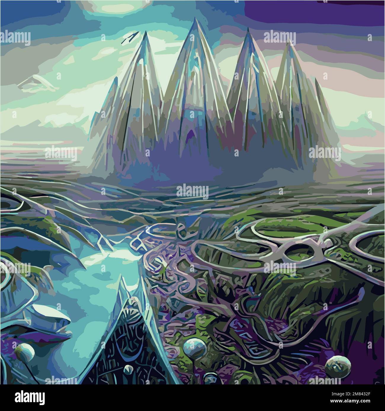 Sci fi cities Stock Vector Images - Alamy