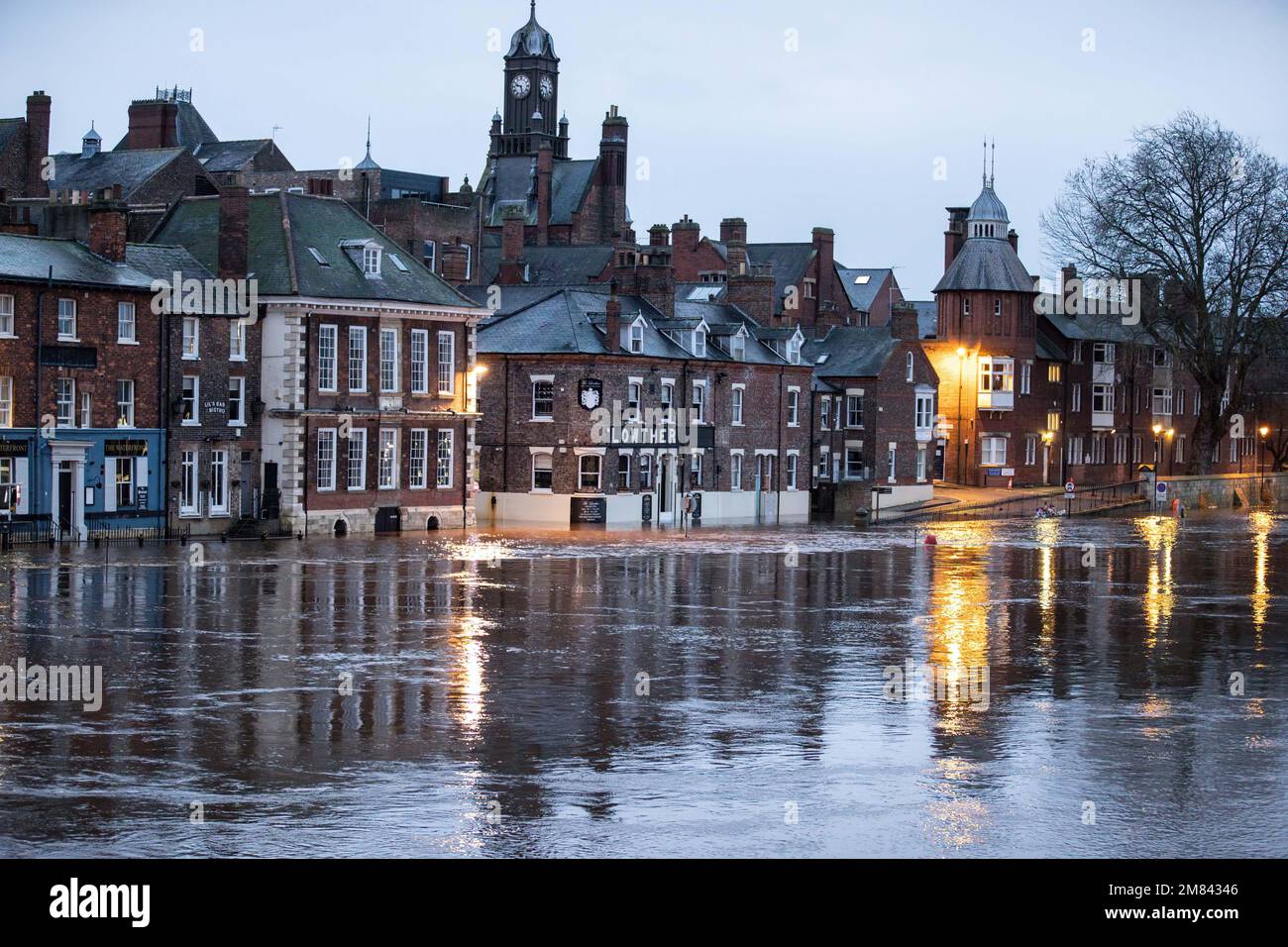 The Lowther pub is flooded as heavy rain causes the River Ouse in York ...