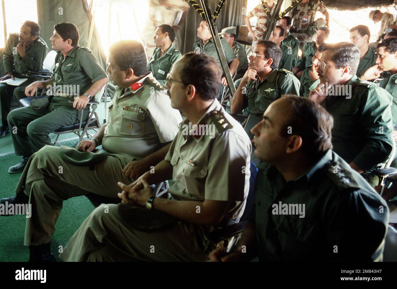 Egyptian military officers are briefed on electronic warfare equipment ...
