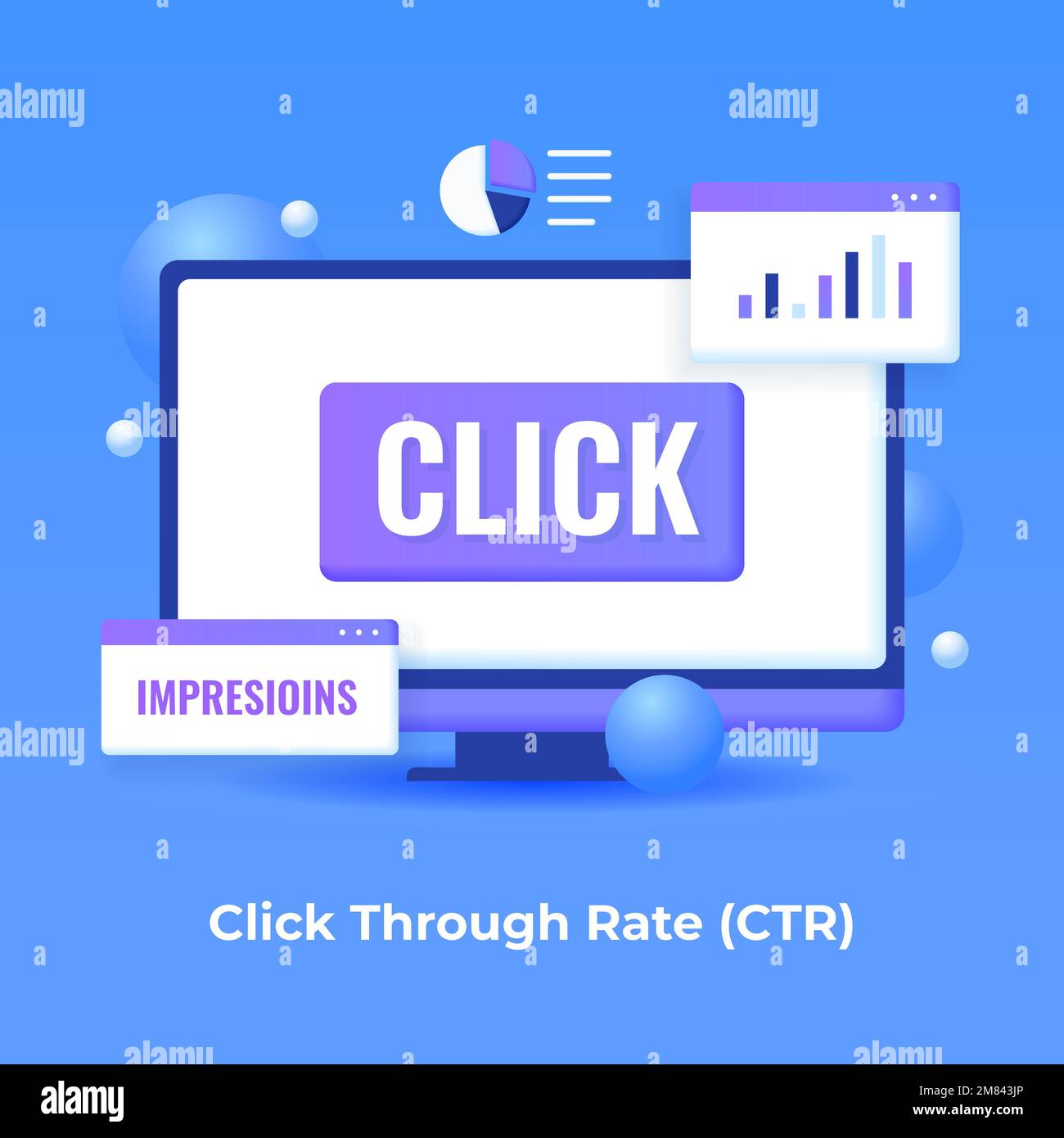 Click through rate illustration concept. Illustration for websites ...
