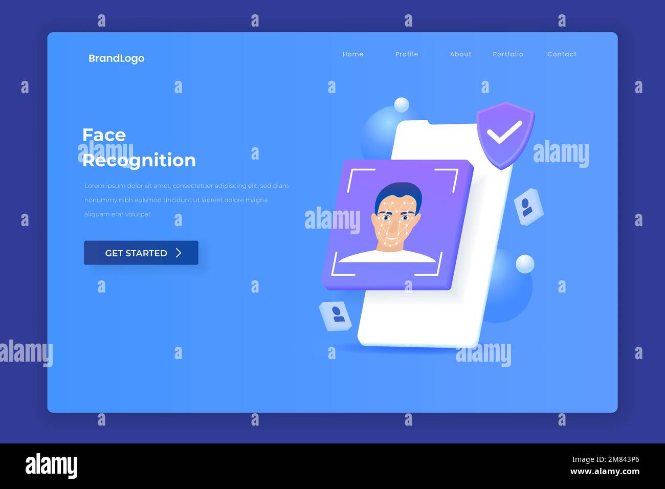 Face recognition illustration concept. Illustration for websites ...