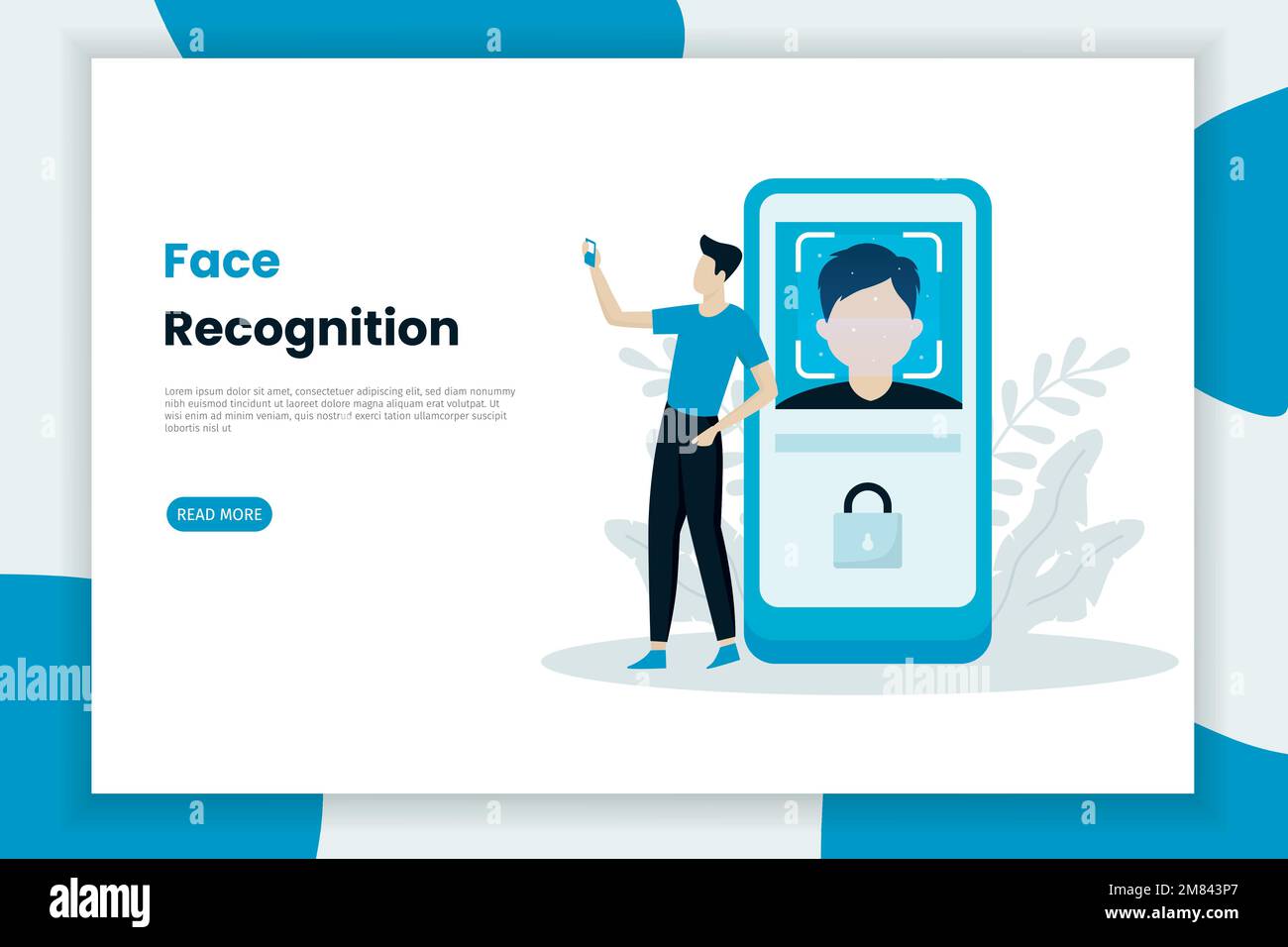 Face recognition illustration concept. Illustration for websites ...