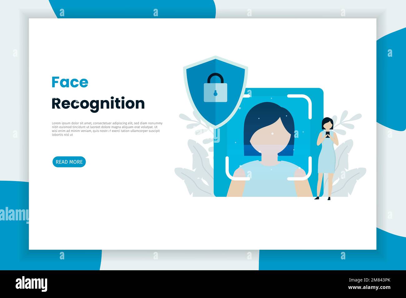Face recognition illustration concept. Illustration for websites ...