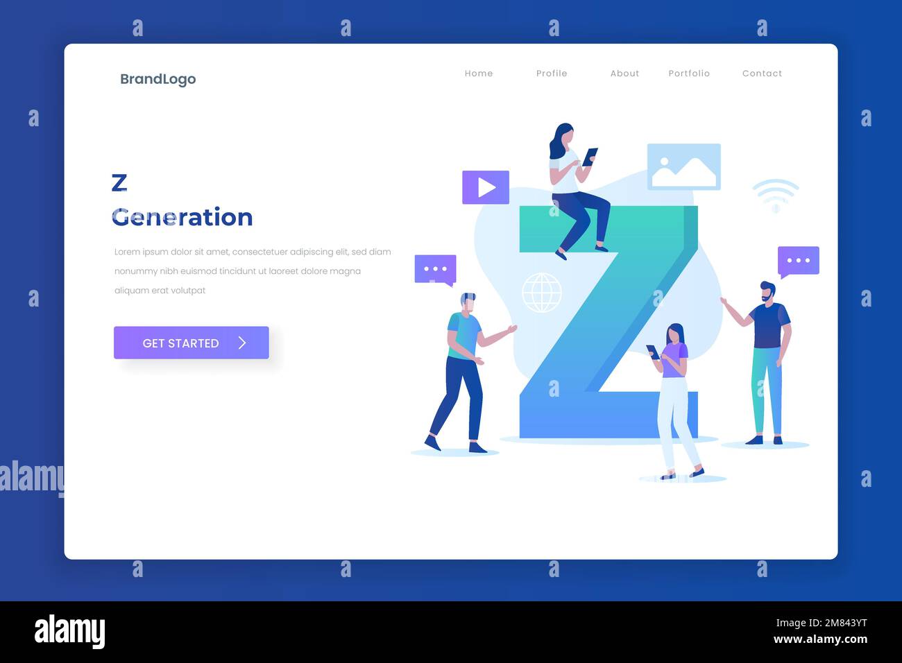 Z generation landing page illustration concept. Illustration for ...
