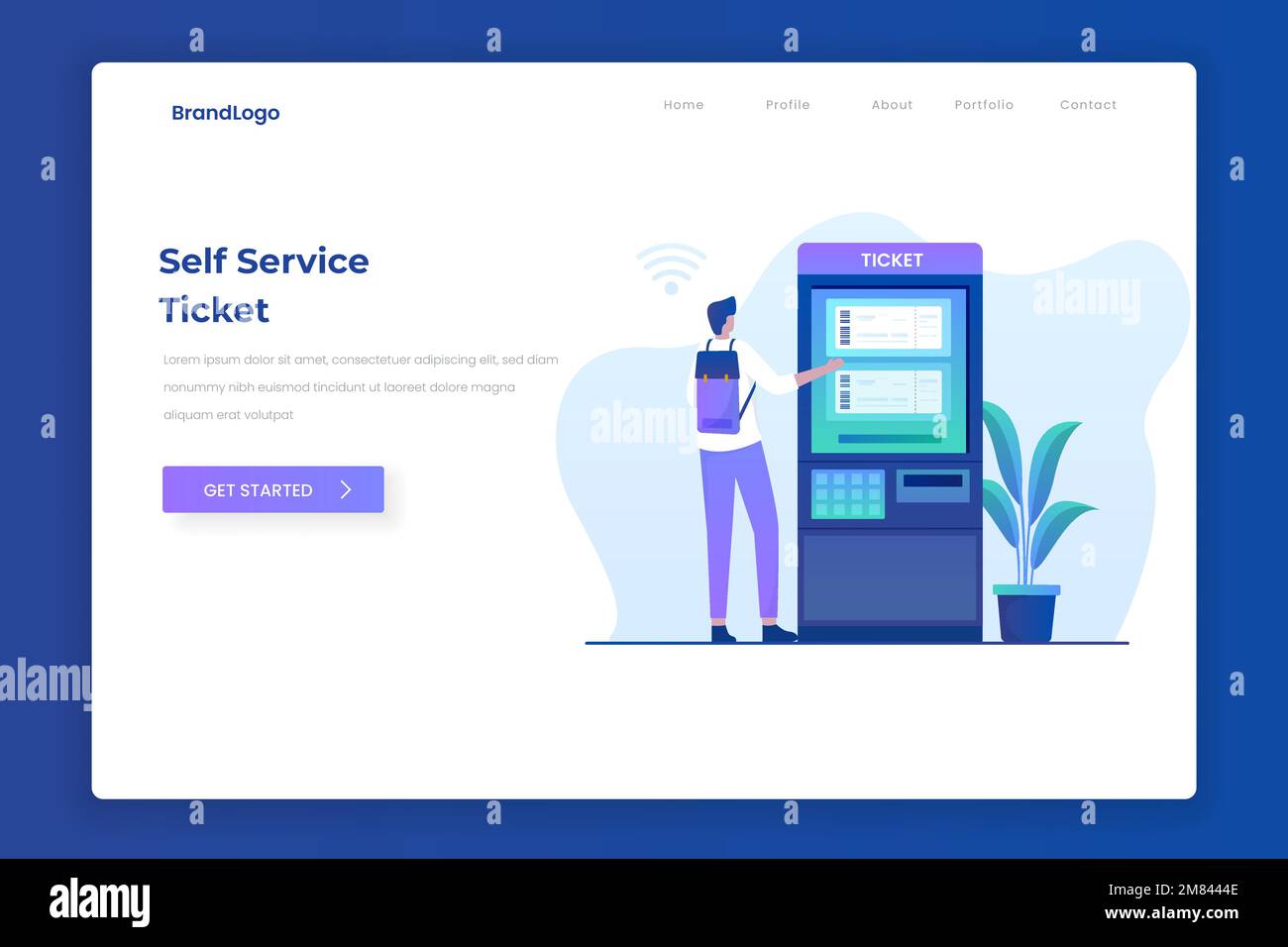 Self service ticketing Stock Vector Images - Alamy